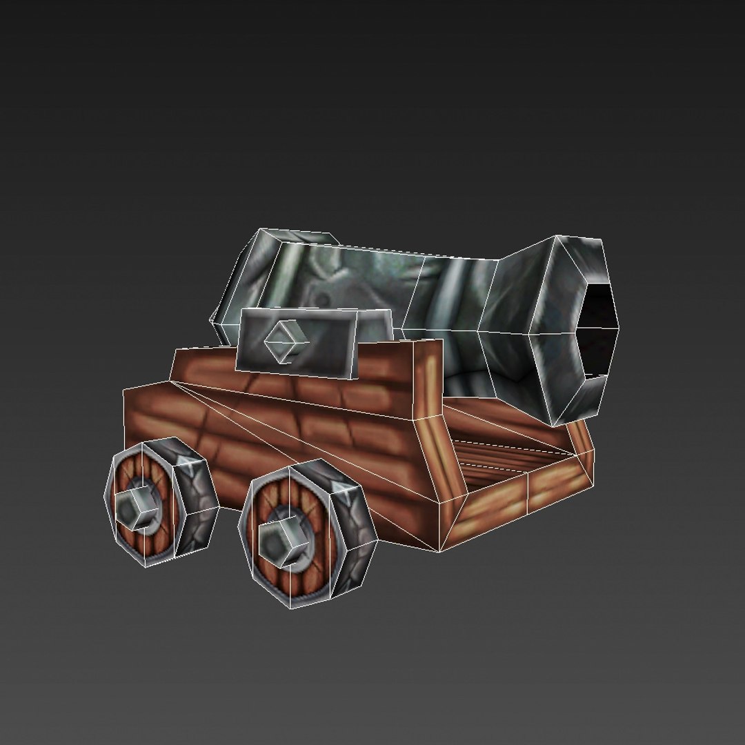 cart cannon 3d model