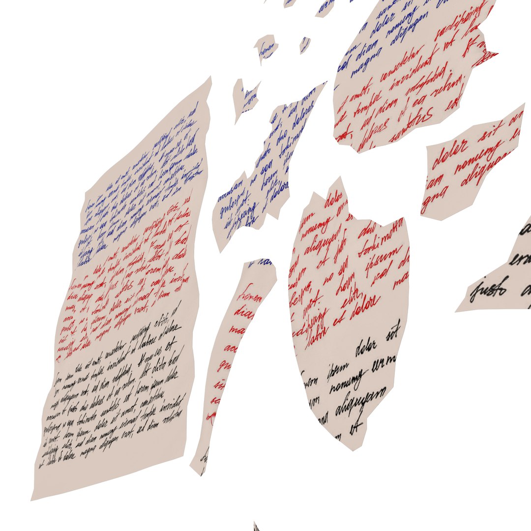 Torn Letter Pieces 3D Model - TurboSquid 2005238