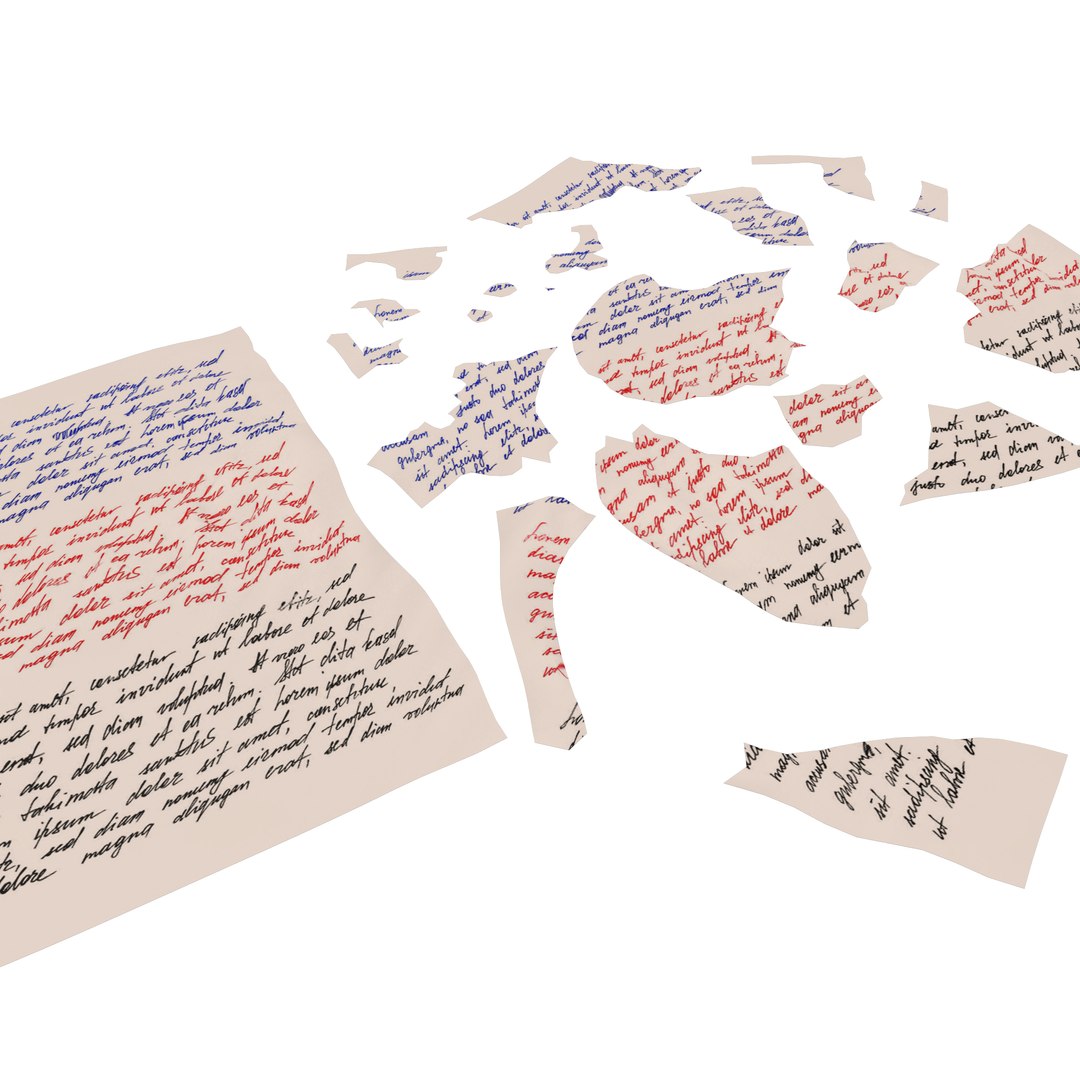 Torn Letter Pieces 3D Model - TurboSquid 2005238