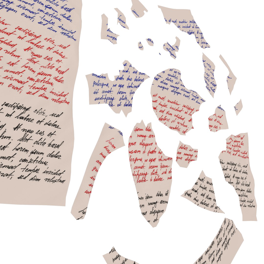 Torn Letter Pieces 3D Model - TurboSquid 2005238