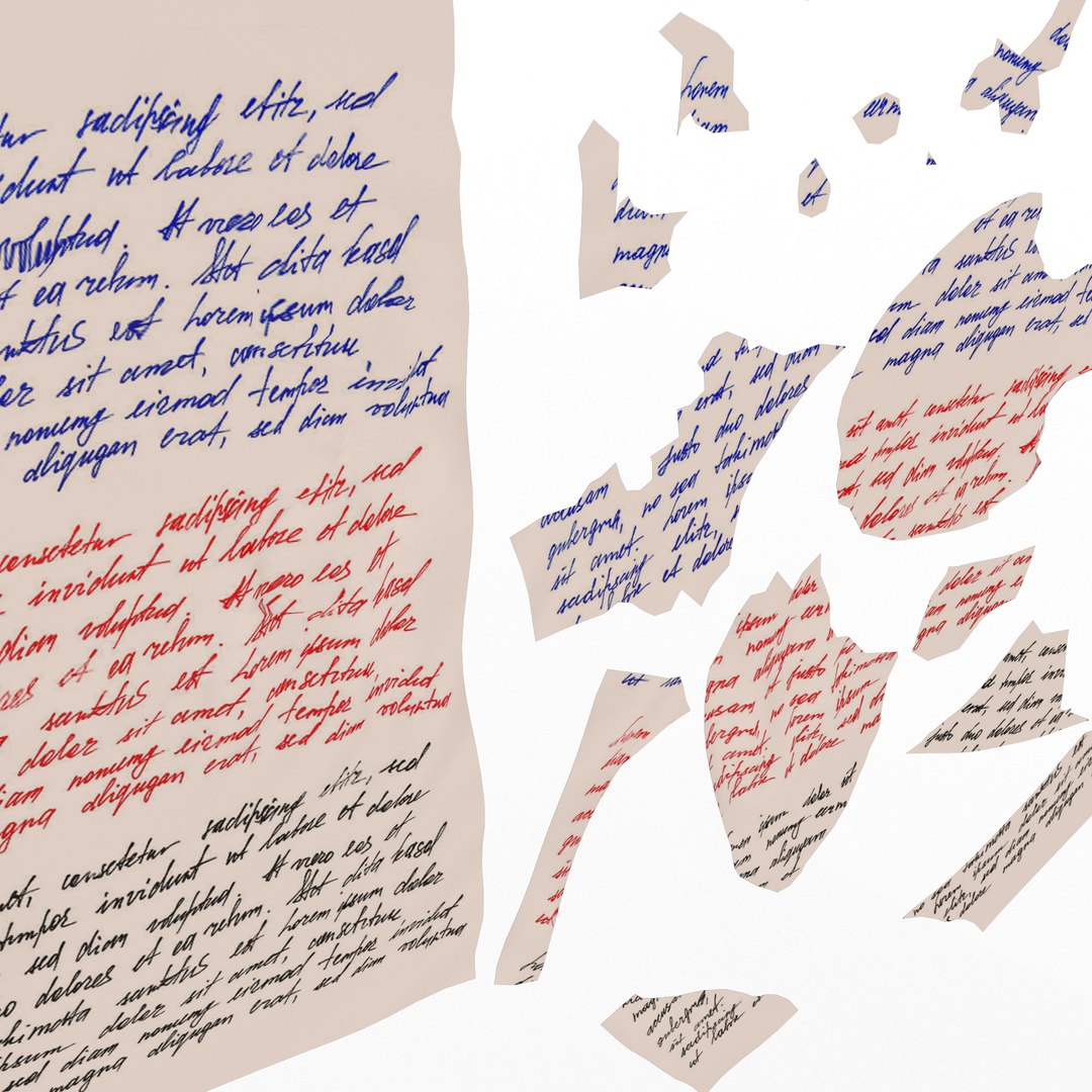 Torn Letter Pieces 3D Model - TurboSquid 2005238