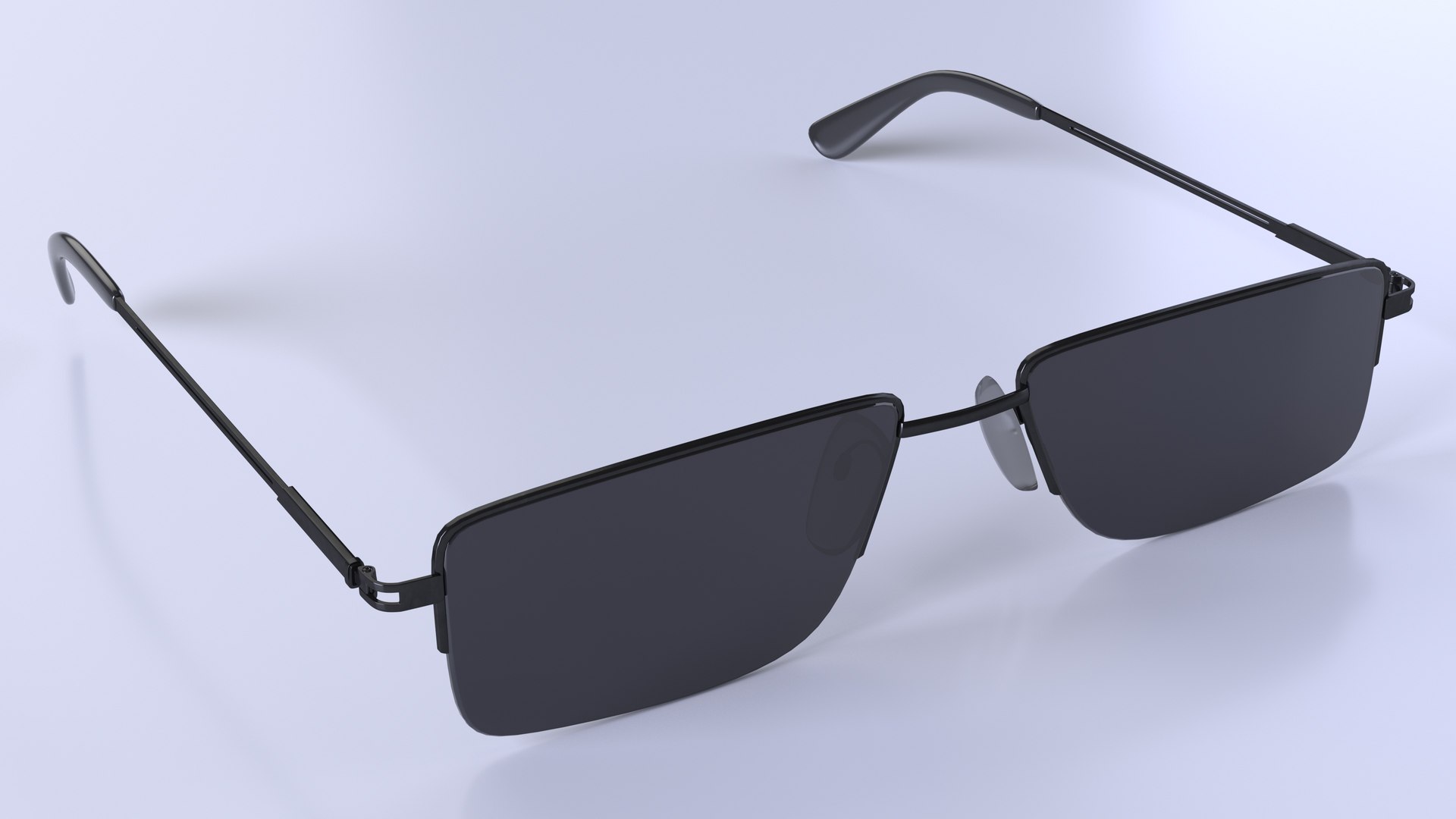 Rectangular Glasses With Dark Lenses 3D Model - TurboSquid 2146894