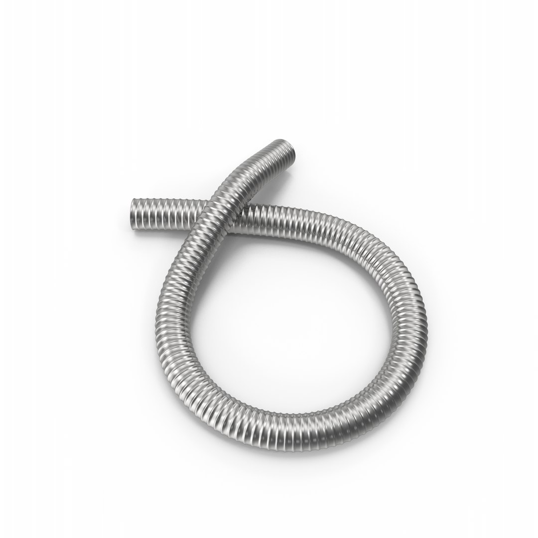 Silver Corrugated Hose Pipe 3D Model - TurboSquid 2156896