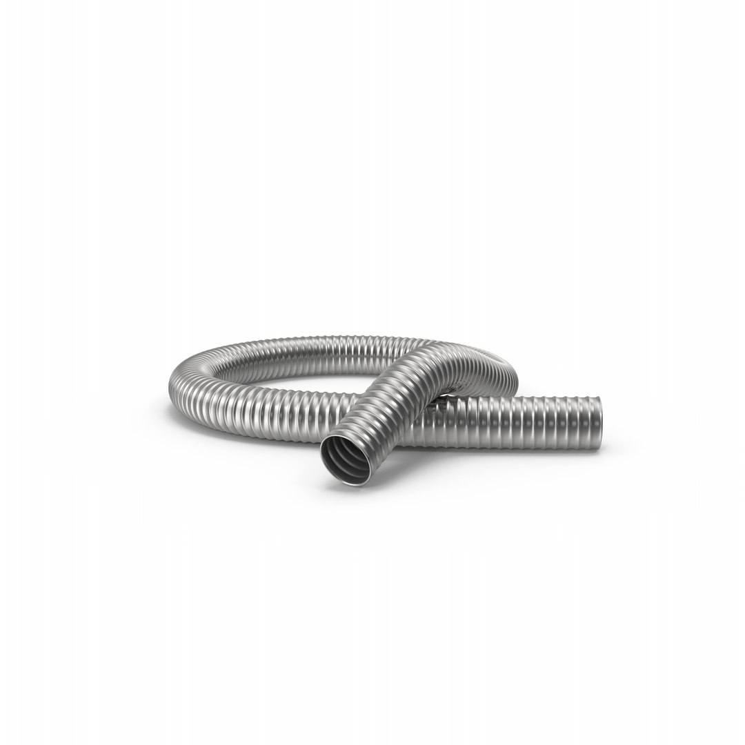 Silver Corrugated Hose Pipe 3D Model - TurboSquid 2156896