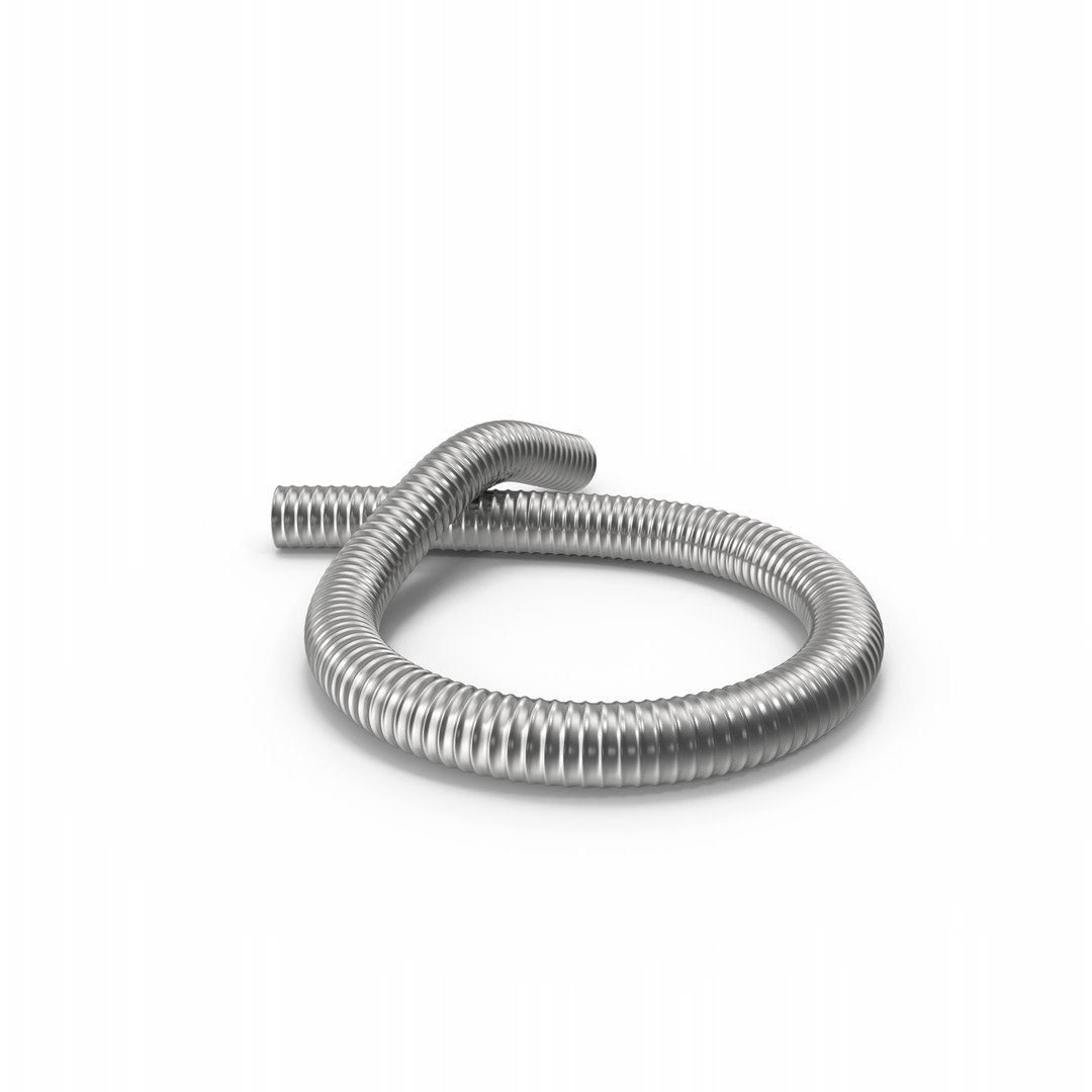 Silver Corrugated Hose Pipe 3D Model - TurboSquid 2156896