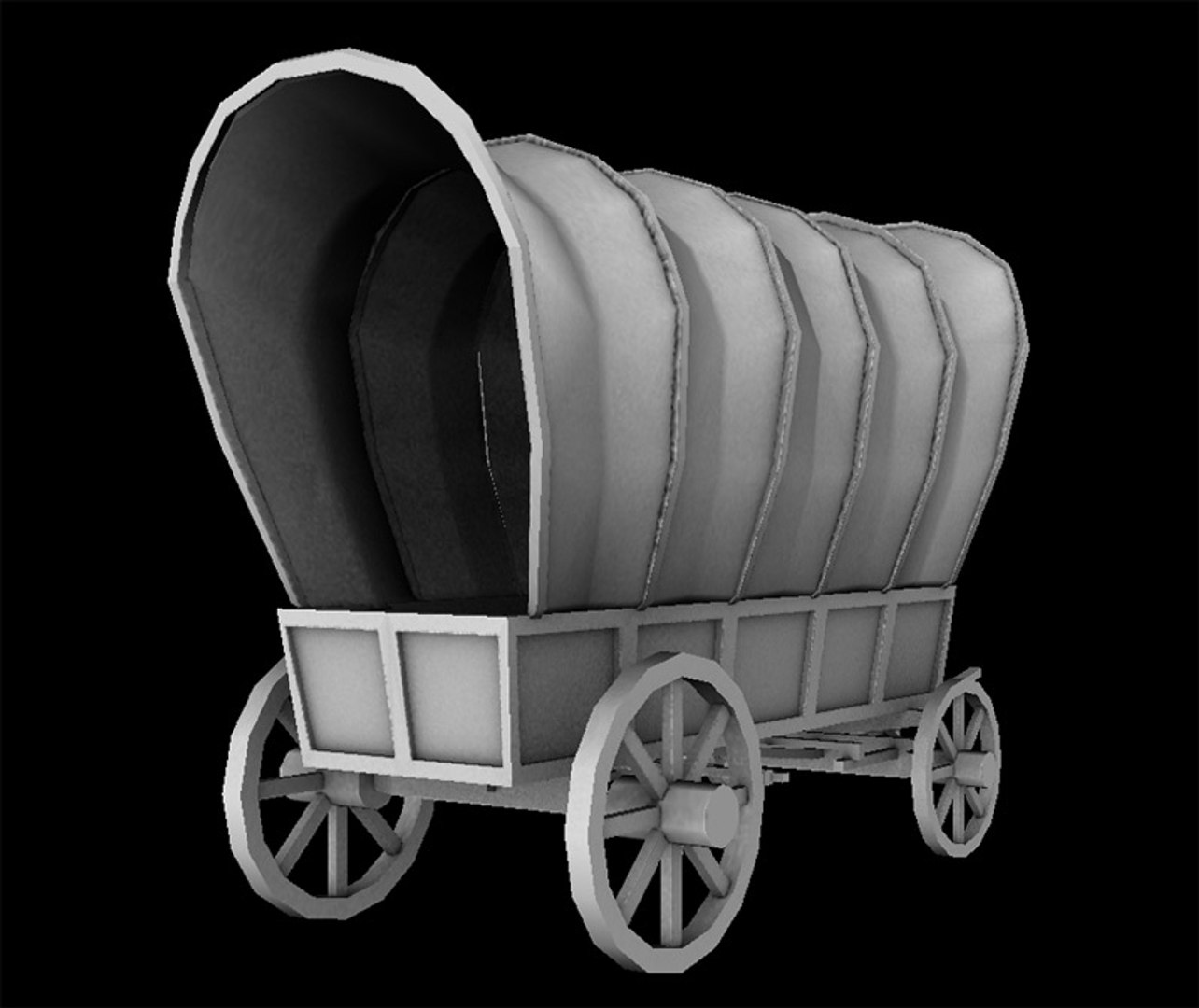 3d Wild West Covered Wagon Model