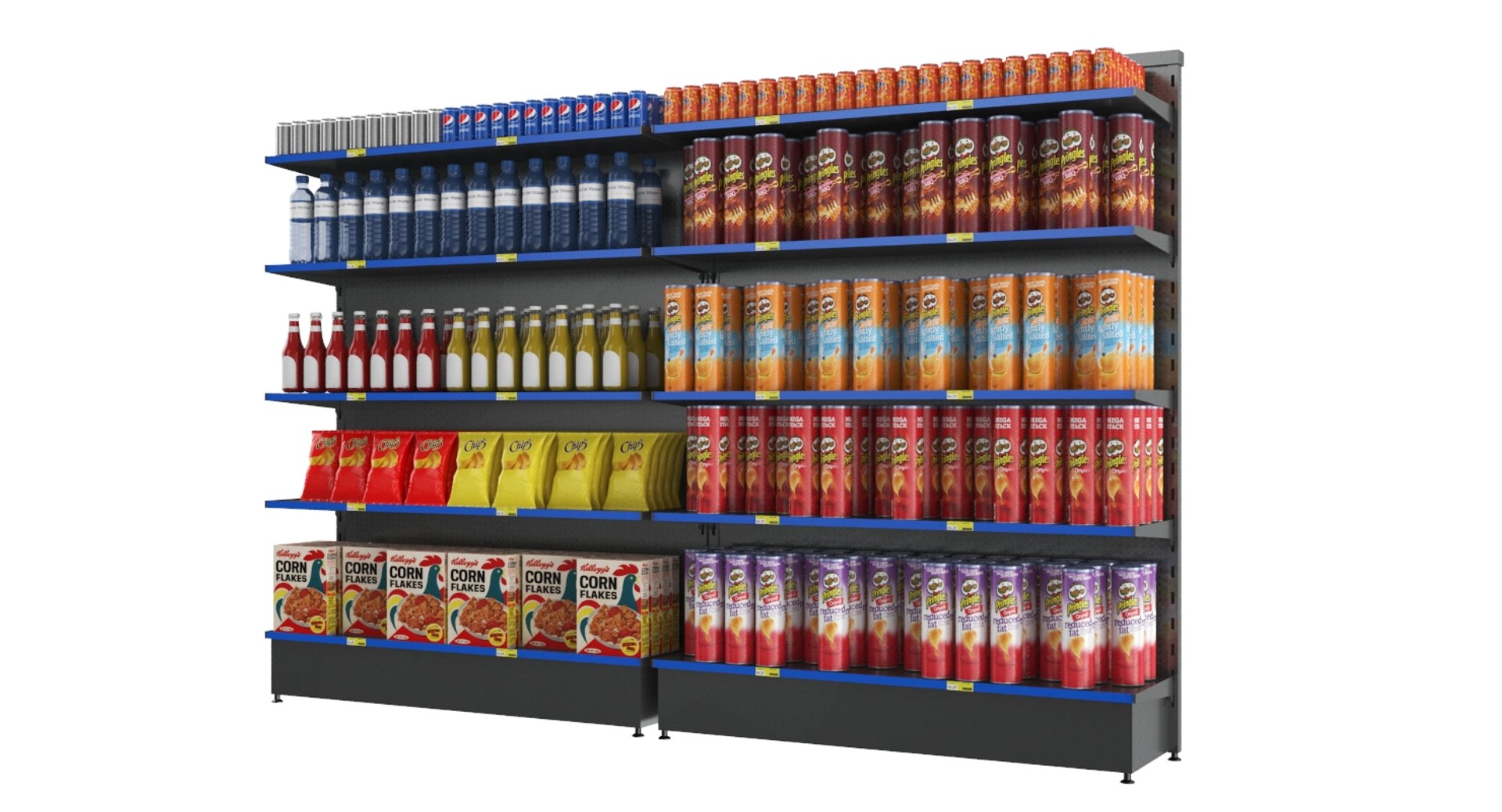3D Supermarket Display Shelves Model - TurboSquid 1414465
