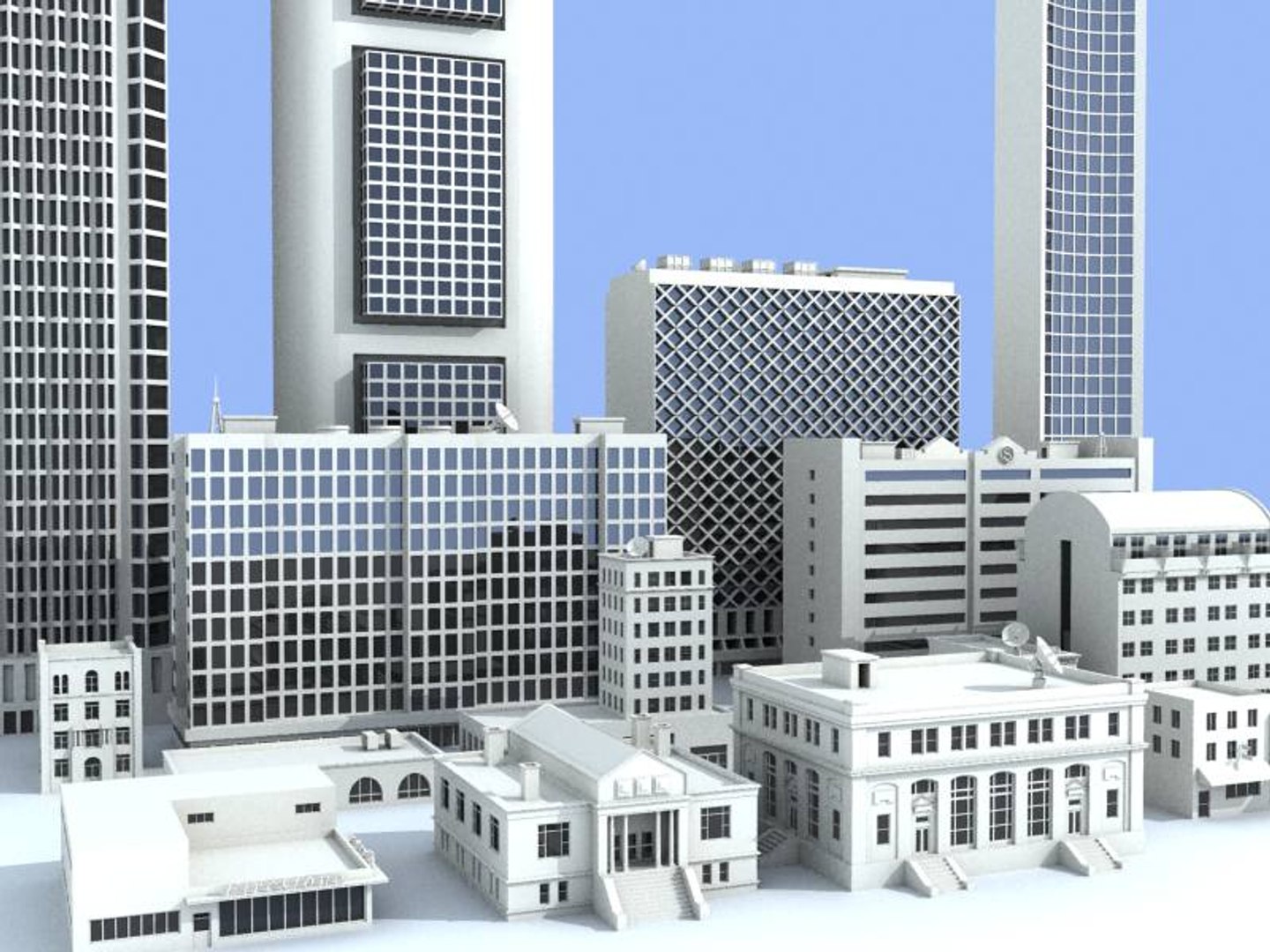 3d Model 16 Buildings Structure Skyscrapers