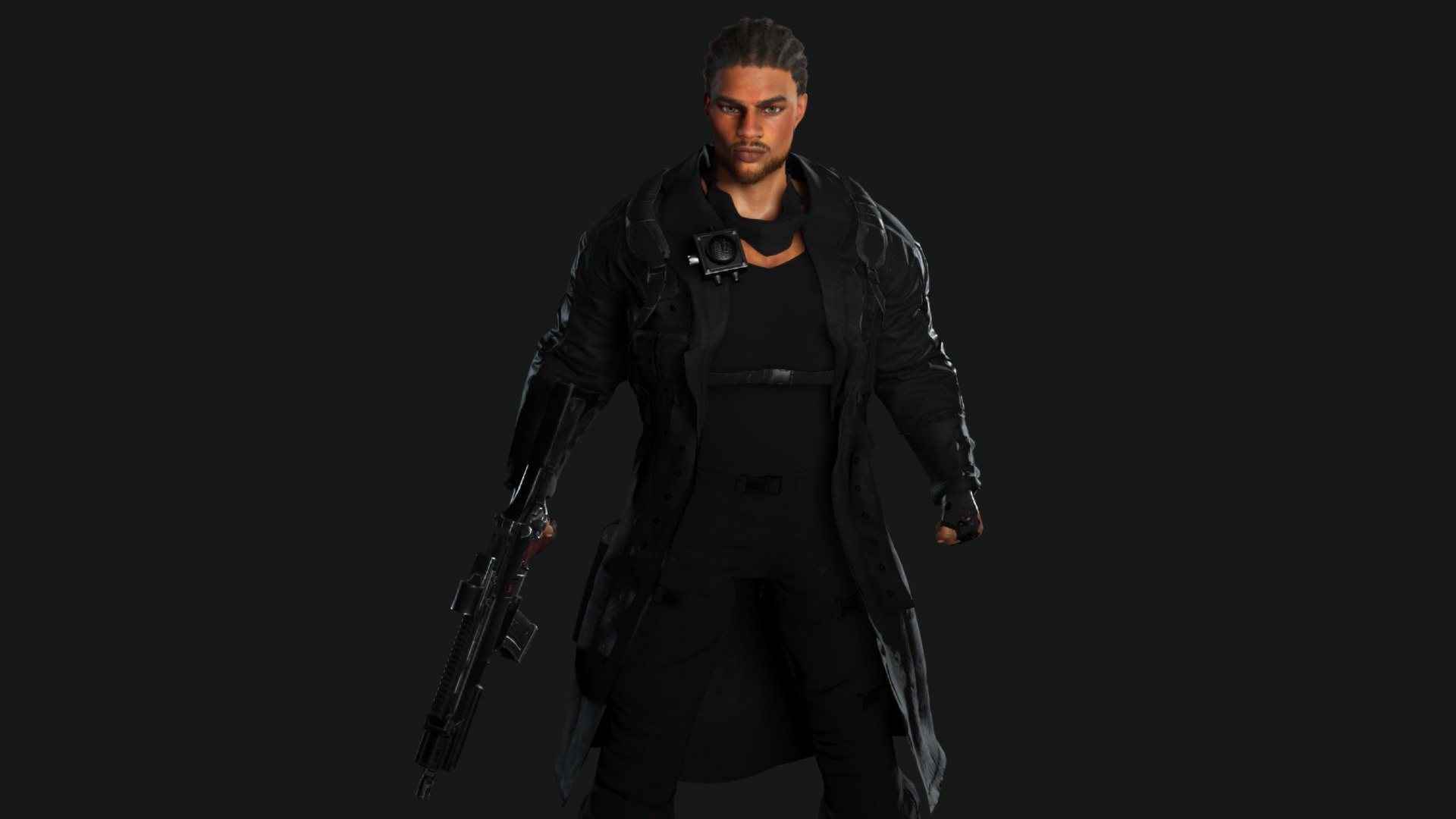 3D AAA 3D REALISTIC BRAIDED BLACK MAN CHARACTER-GUN SHOOTER SNIPER ...