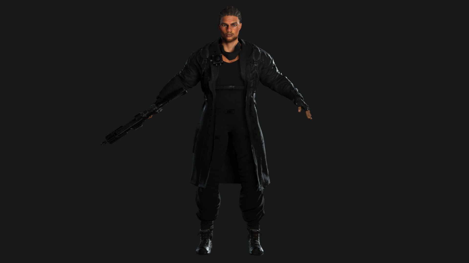 3D AAA 3D REALISTIC BRAIDED BLACK MAN CHARACTER-GUN SHOOTER SNIPER ...