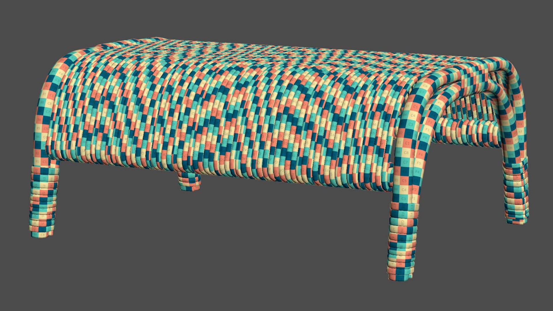 Elli Rattan ottoman by Bpoint 3D model - TurboSquid 2030854