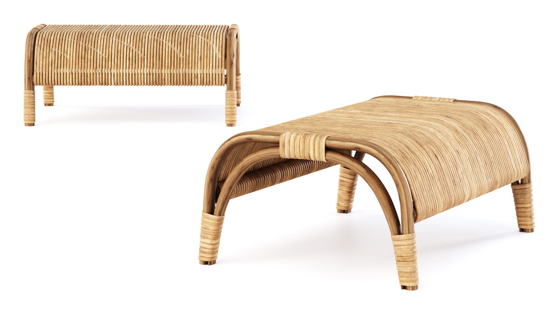 Elli Rattan ottoman by Bpoint 3D model - TurboSquid 2030854