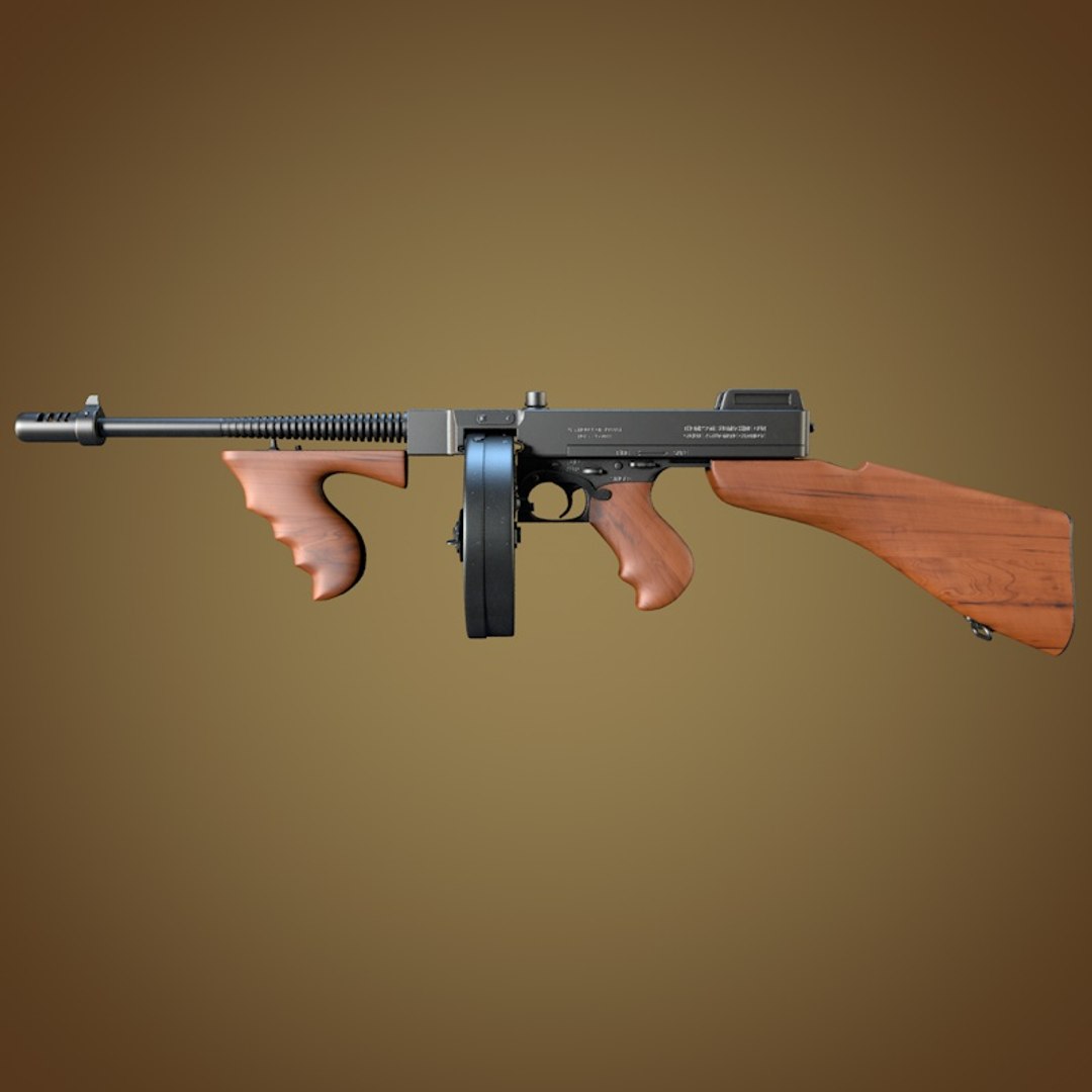 3d Thompson Submachine Gun