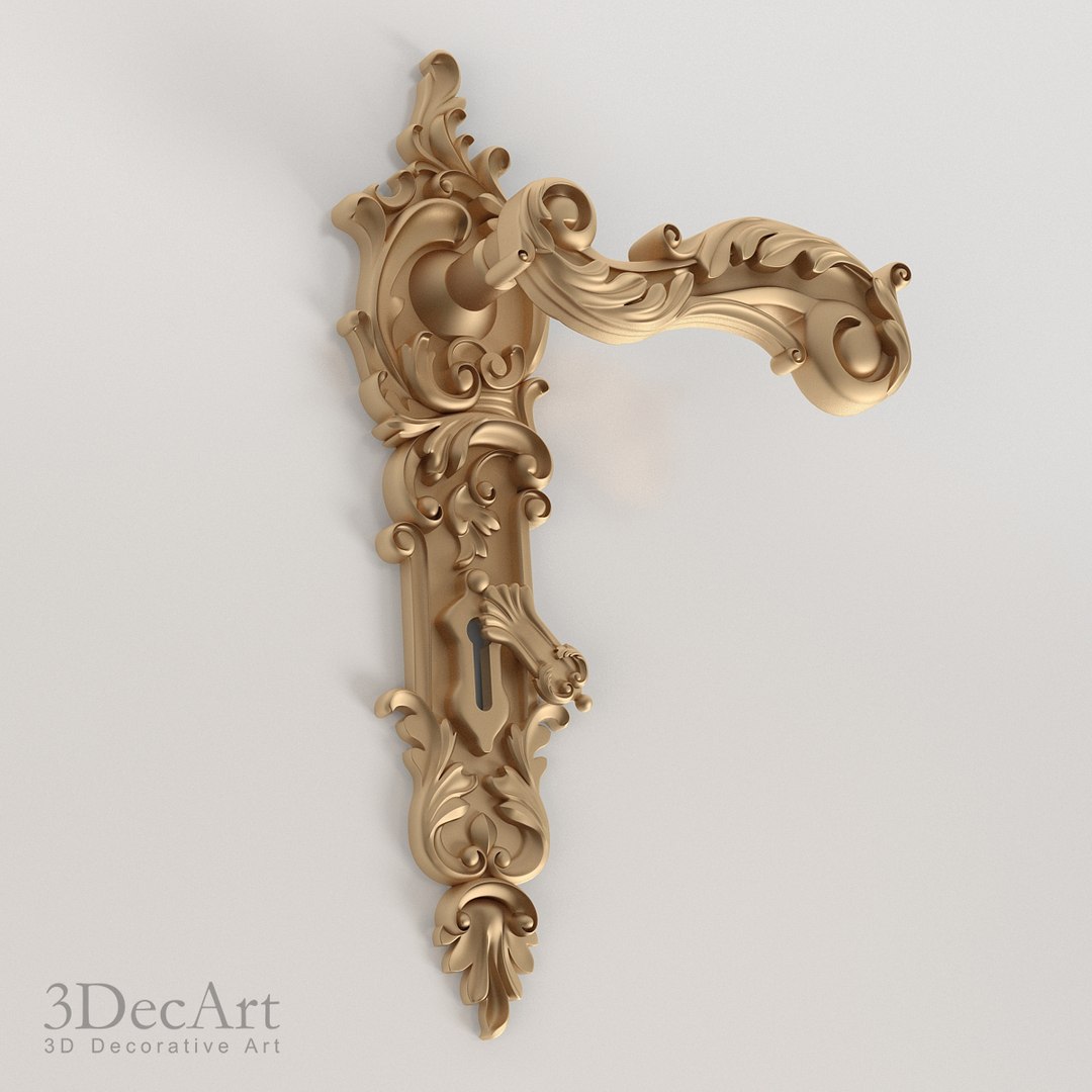 3d Model Of Classic Door Handles
