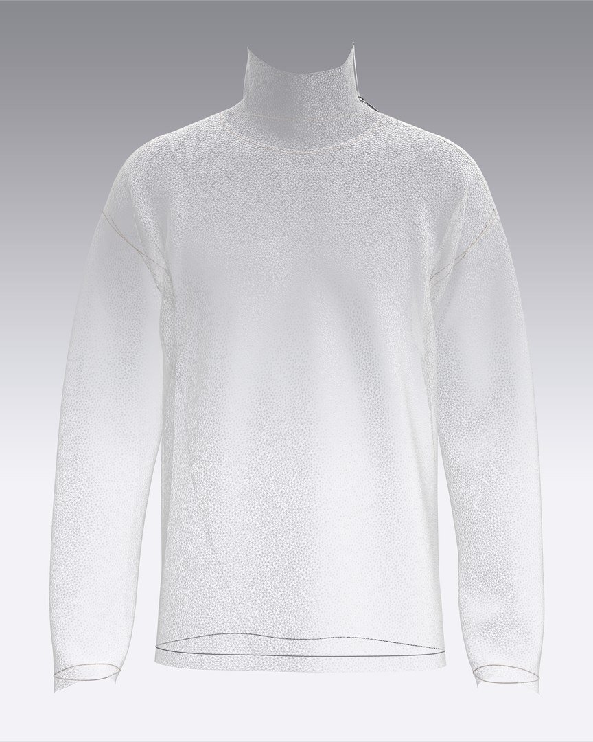Mens Textured Fabric High Neck Sweatshirt With Graphics 3D Model ...