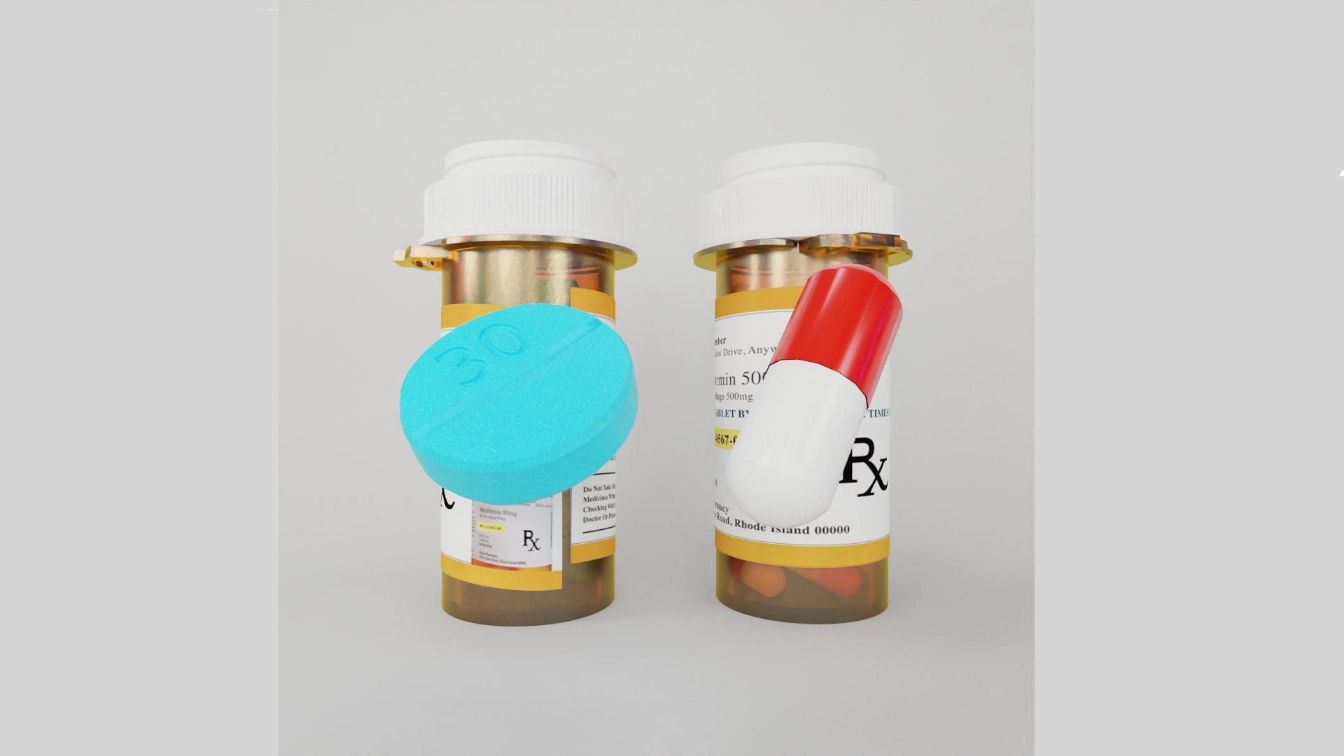 3D ORANGE PILLS BOX Model - TurboSquid 2281245