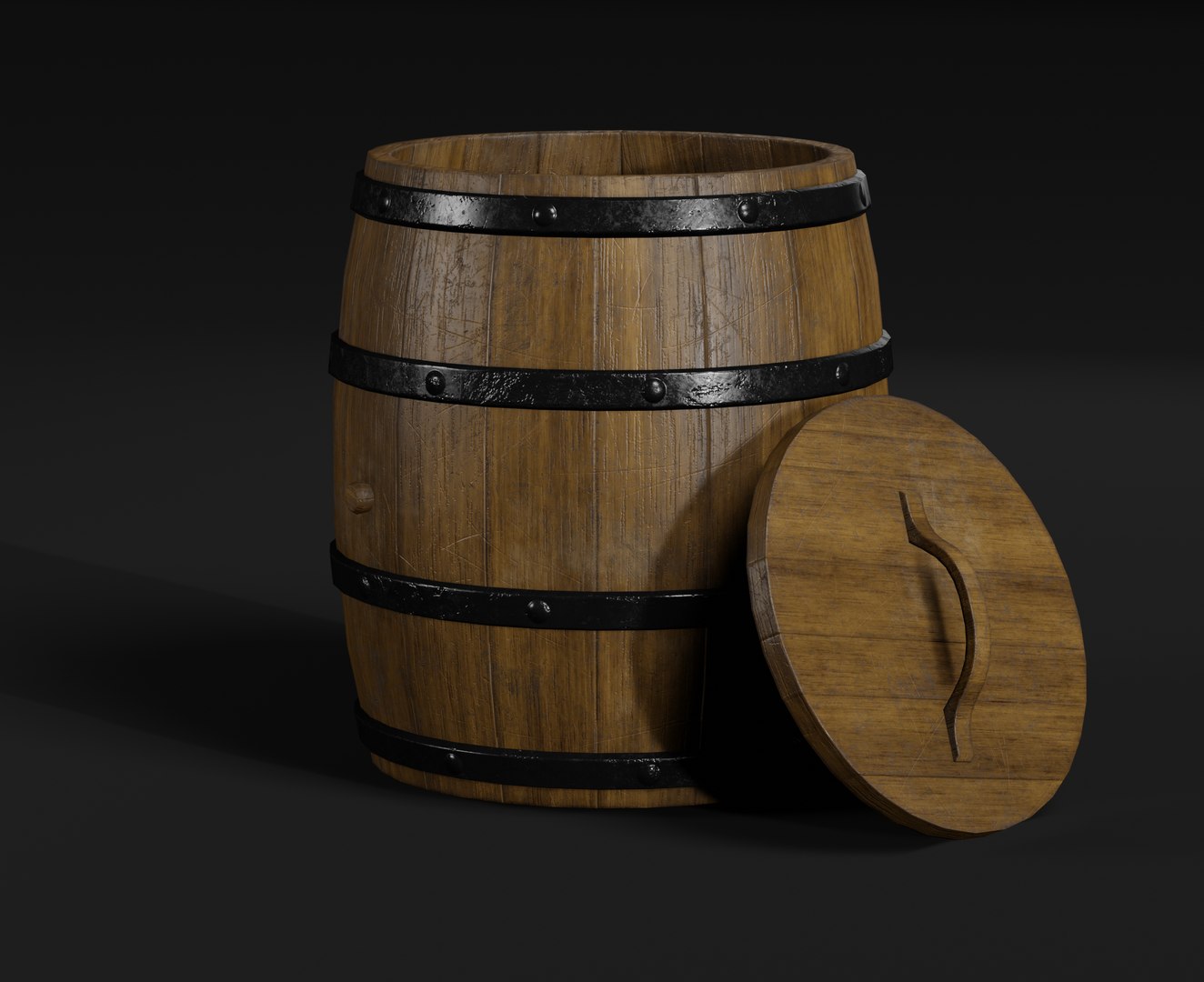 3D Low Poly Medieval Wooden Barrel Pack Model - TurboSquid 2007698