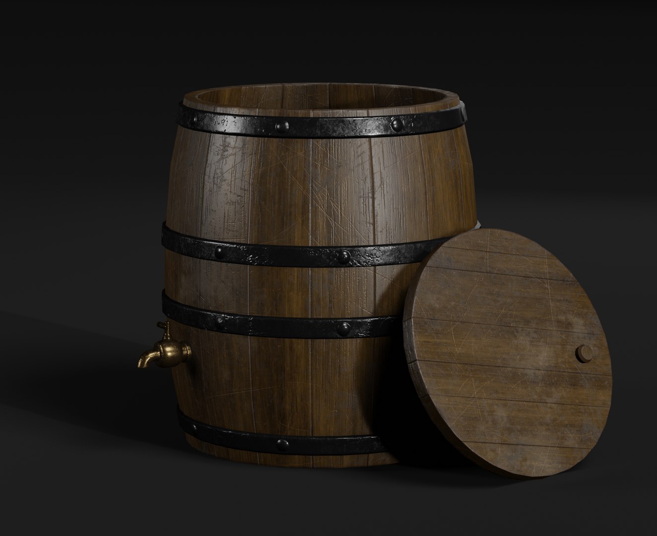 3D Low Poly Medieval Wooden Barrel Pack Model - TurboSquid 2007698