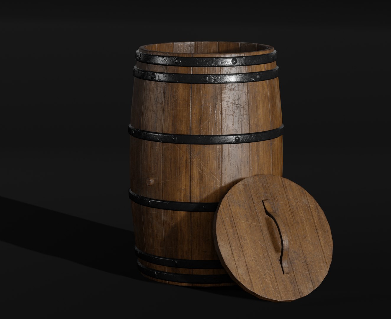 3D Low Poly Medieval Wooden Barrel Pack Model - TurboSquid 2007698