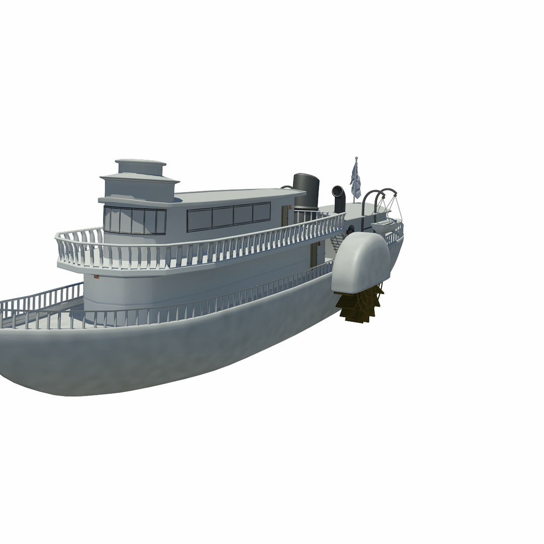 paddlewheel ship 3d model