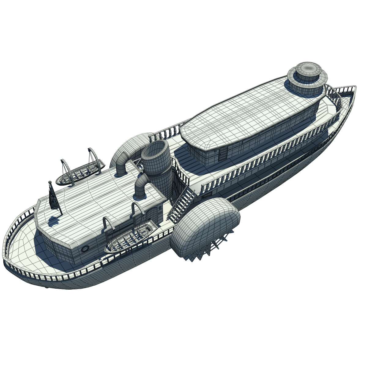 paddlewheel ship 3d model