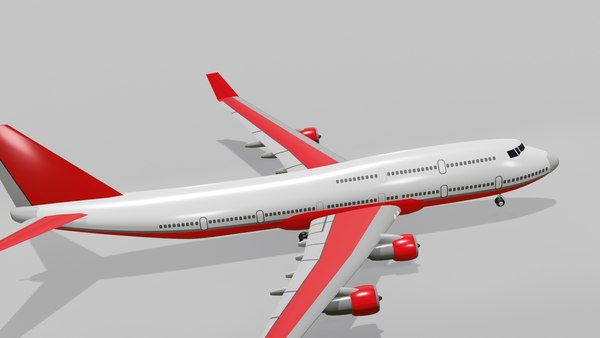 Boeing 747 red custom texture 3D - TurboSquid 2035231
