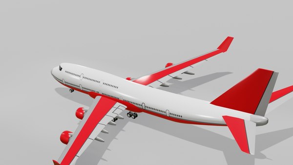 Boeing 747 red custom texture 3D - TurboSquid 2035231