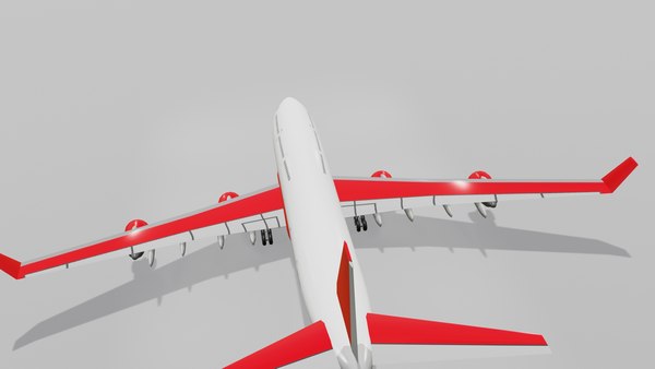 Boeing 747 red custom texture 3D - TurboSquid 2035231