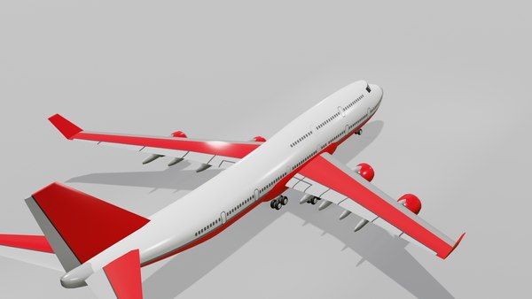 Boeing 747 red custom texture 3D - TurboSquid 2035231