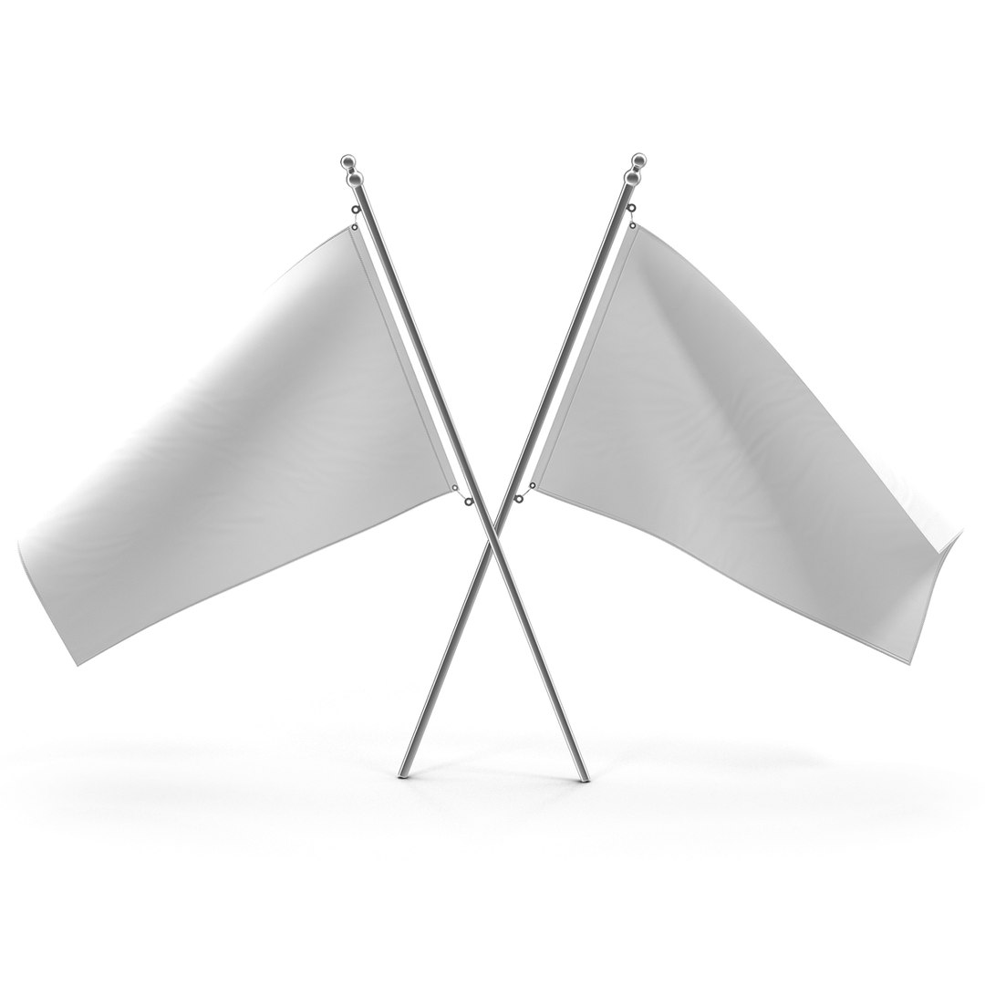 3d Obj White Flag Modeled