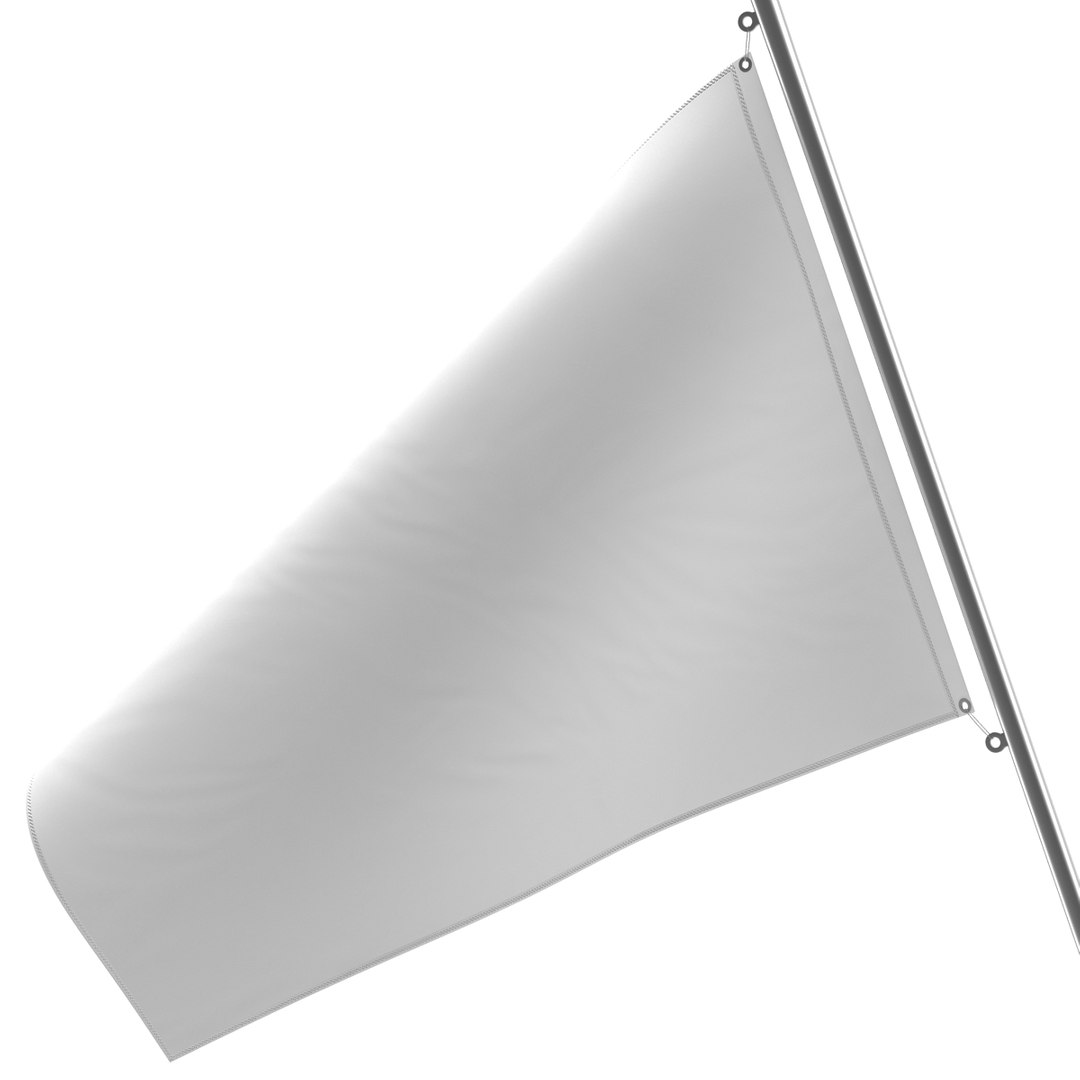 3d Obj White Flag Modeled