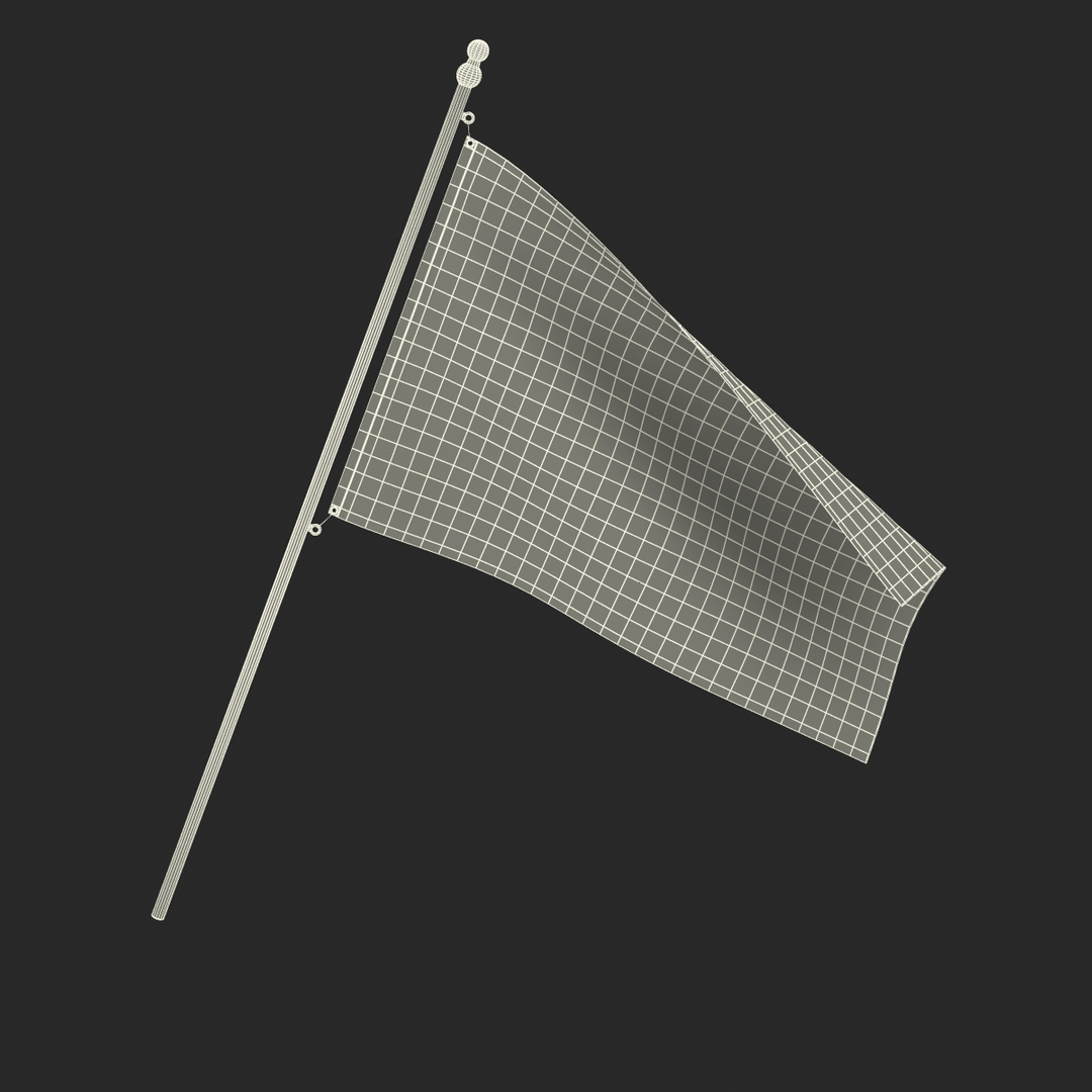 3d Obj White Flag Modeled