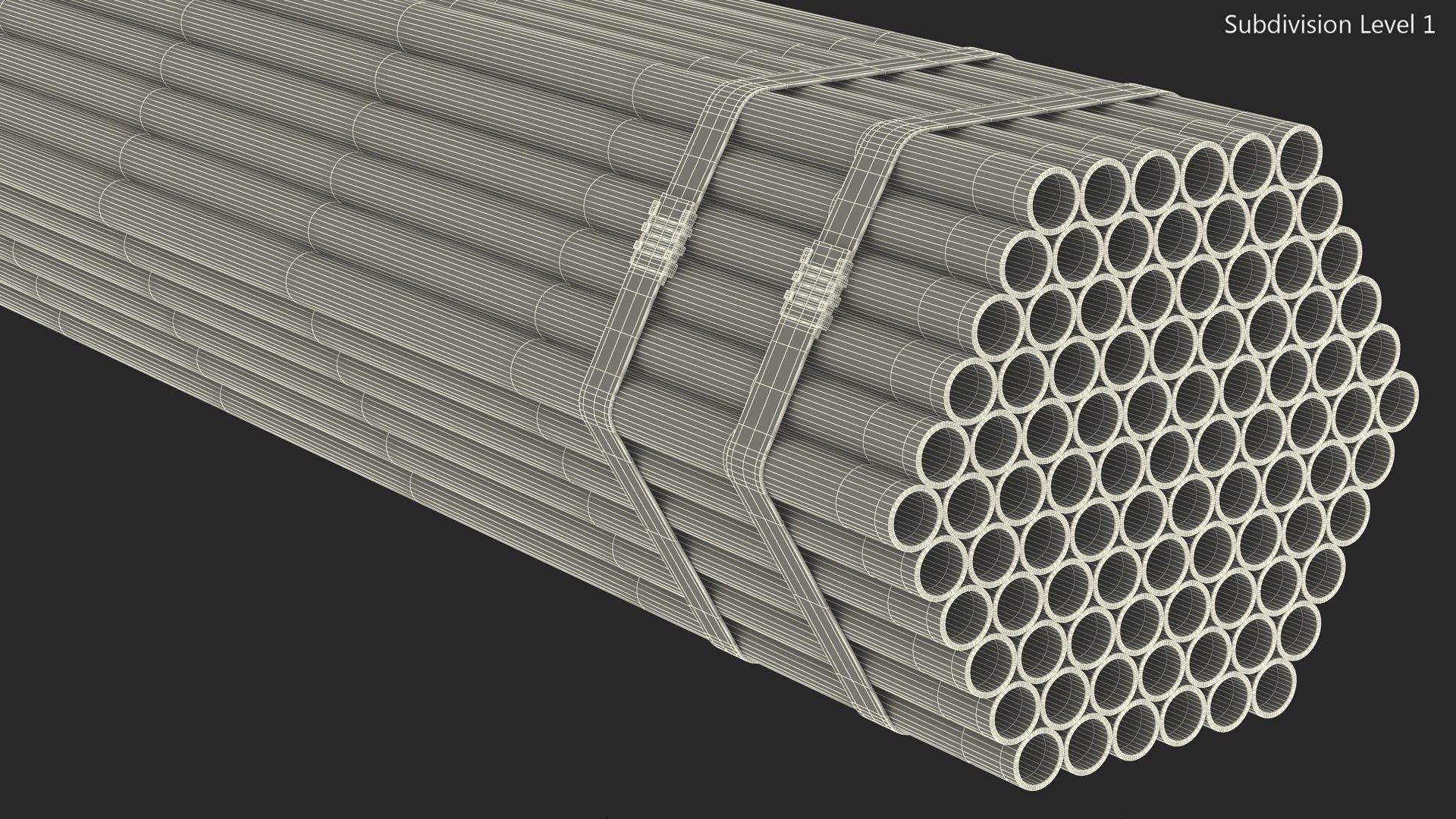 3D Model Thin Steel Pipes Bundle 6 Meters - TurboSquid 2212219