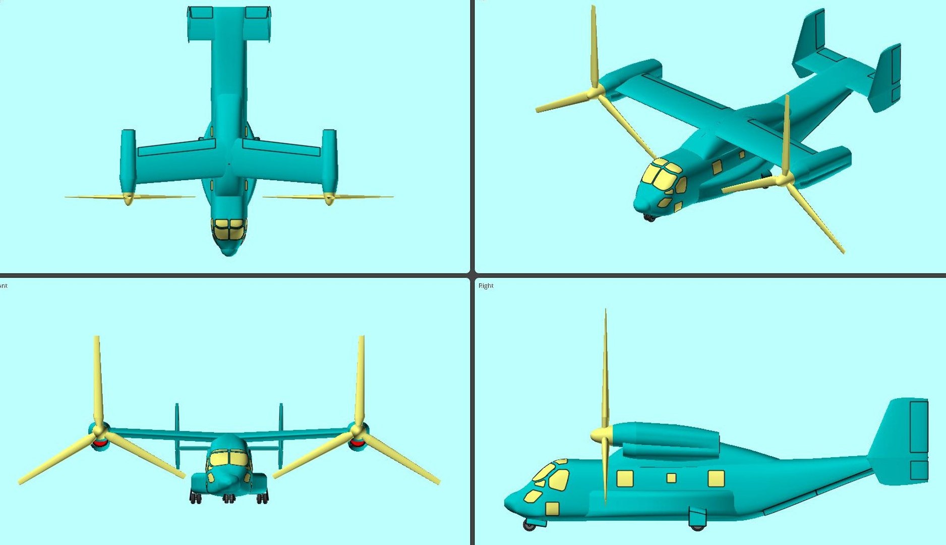 modelo 3d USAF V-22 VTOL Transport Aircraft Solid Assembly Model ...