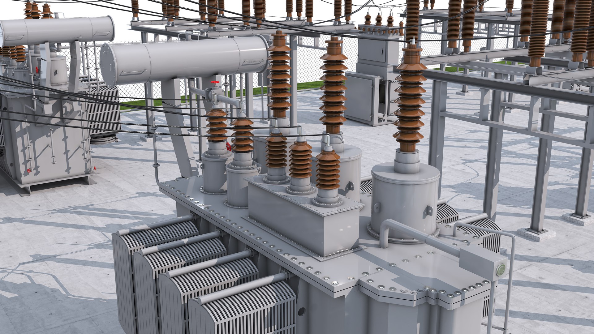 3D Solar Farm And Electrical Substation Model - TurboSquid 2208498