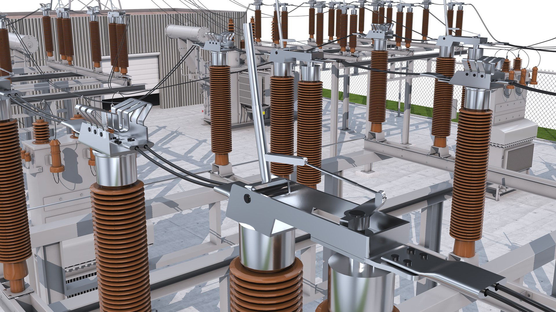 3D Solar Farm And Electrical Substation Model - TurboSquid 2208498