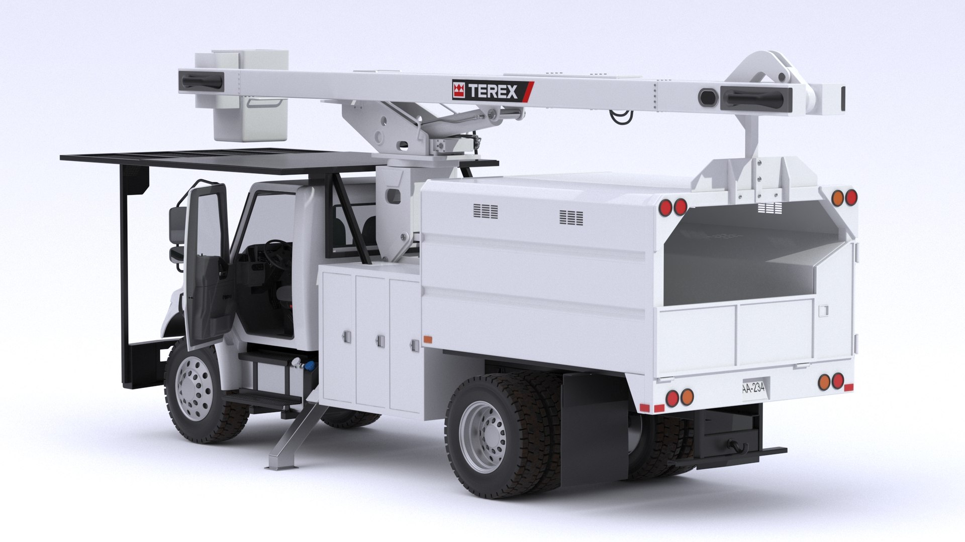 3D International MV607 Tree Truck With Terex XT Pro 70 Forestry Boom ...