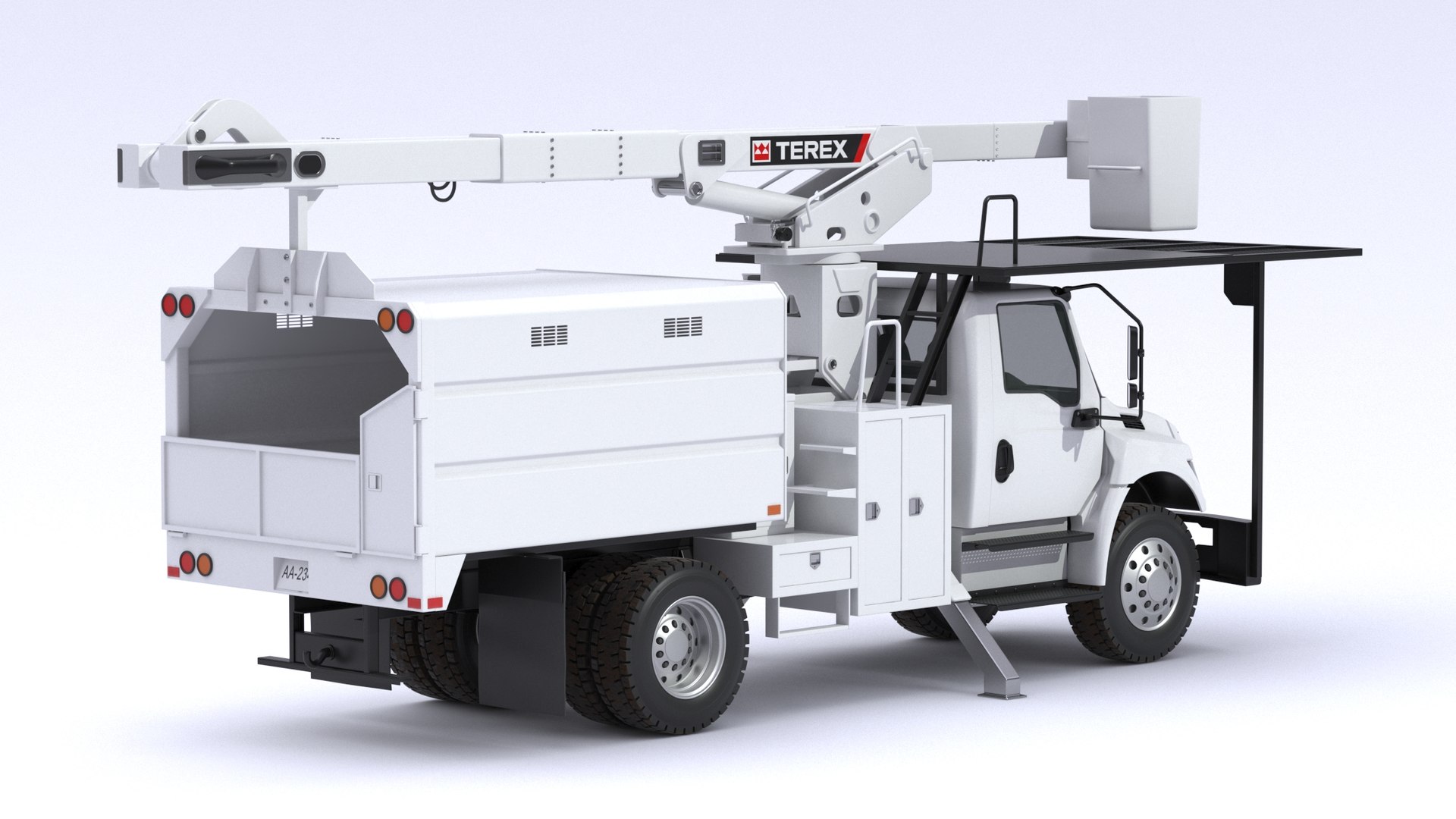 3D International MV607 Tree Truck With Terex XT Pro 70 Forestry Boom ...