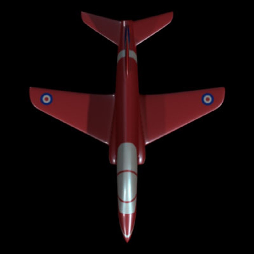 3d Red Arrow Hawk Plane Model