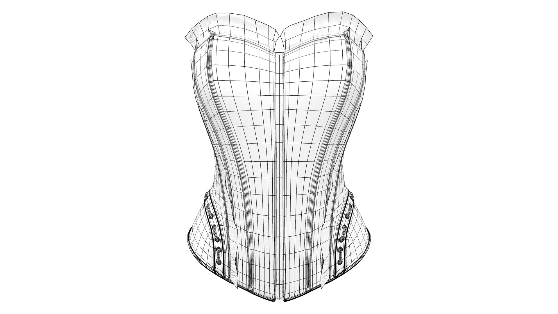 Pink Faux Silk With Black Lace Overlay Overbust Corset 3D model ...