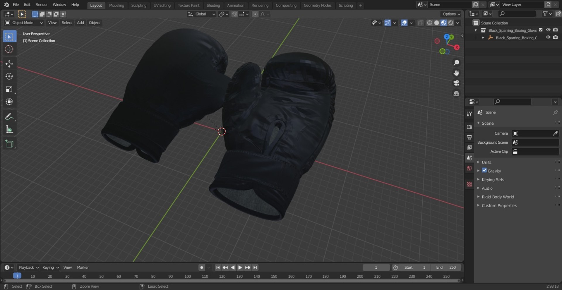 Black Sparring Boxing Gloves 3D model - TurboSquid 2158462