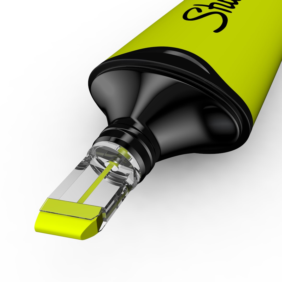 Sharpie Highlighter Clear View 3d Model