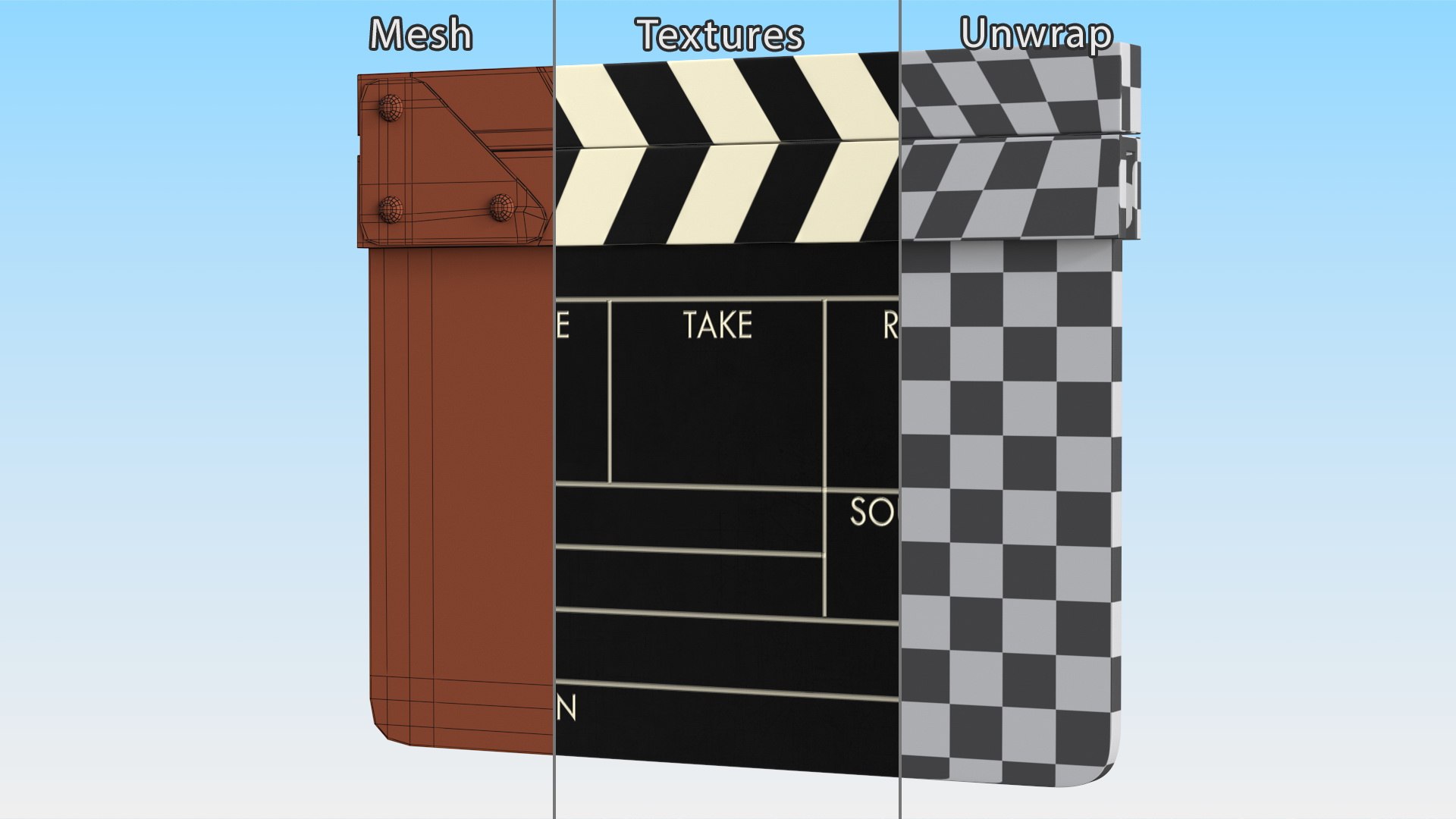 3D Wooden Movie Clapboard - TurboSquid 2118224