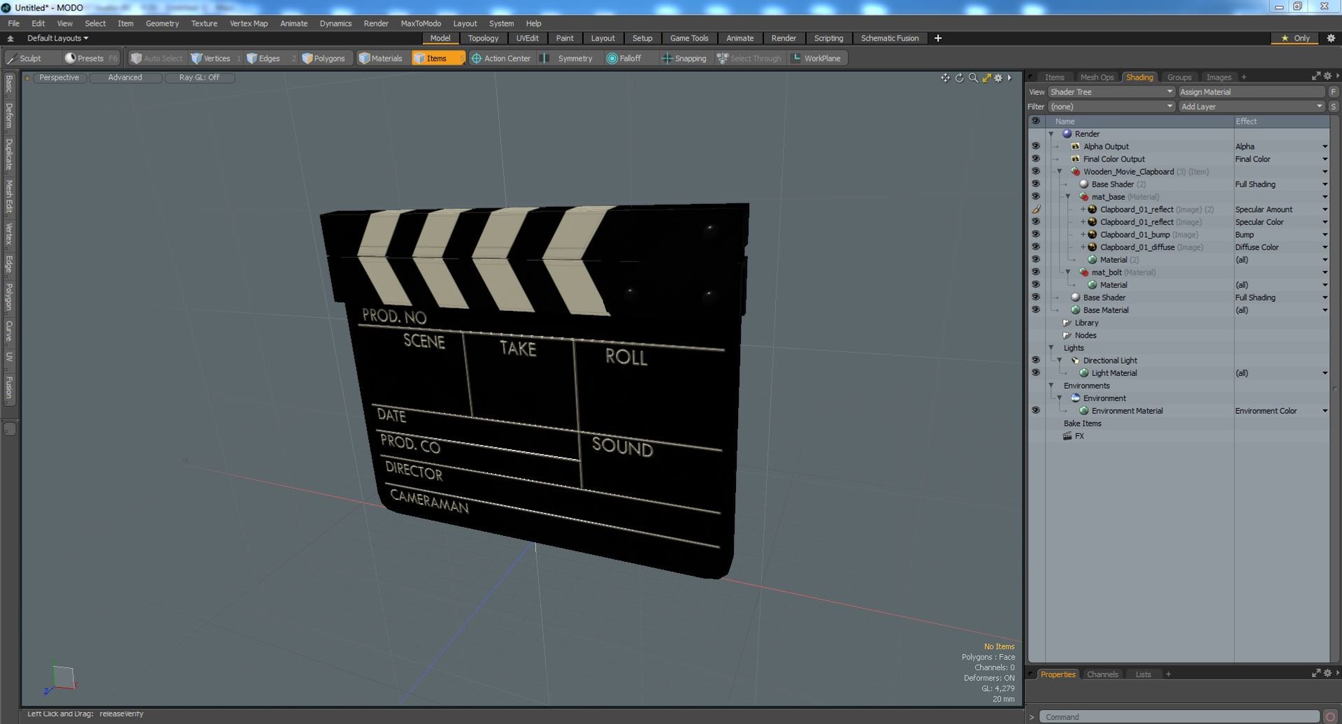 3D Wooden Movie Clapboard - TurboSquid 2118224
