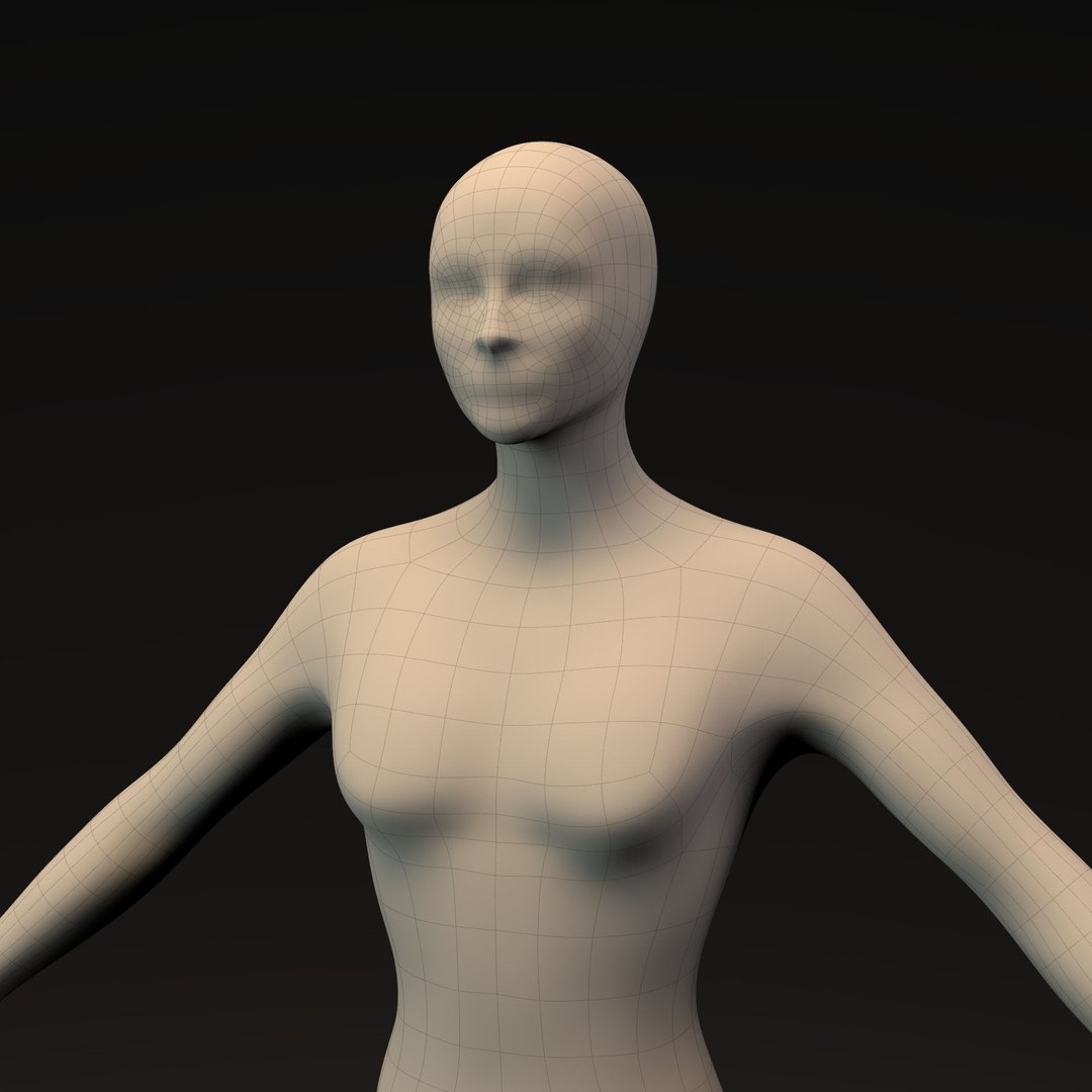 Free 3D Slender Woman Lores Basemesh Model - TurboSquid 2286083