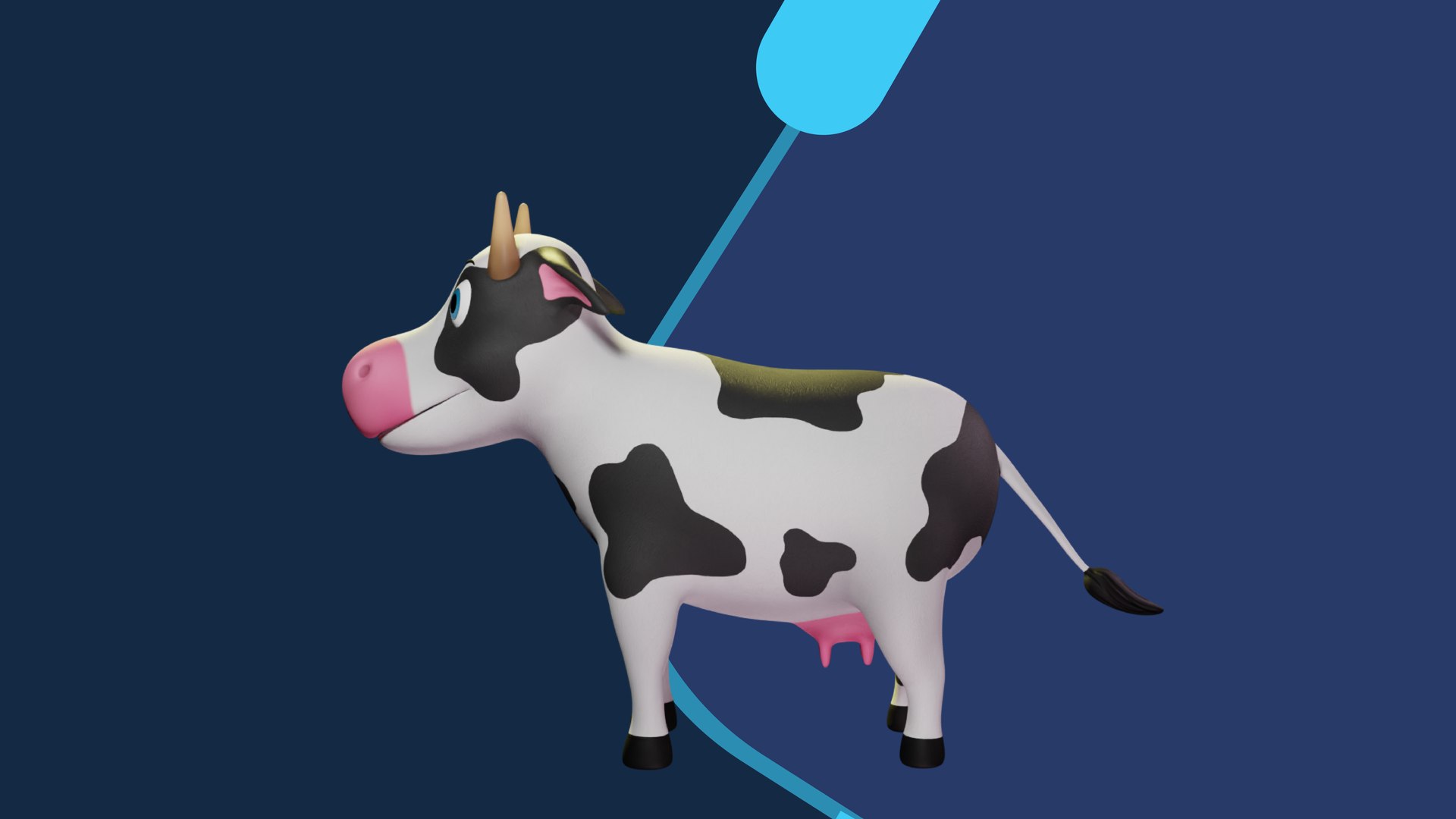 Cow 3D Cartoon Rigged Model - Blender Model - TurboSquid 2222130