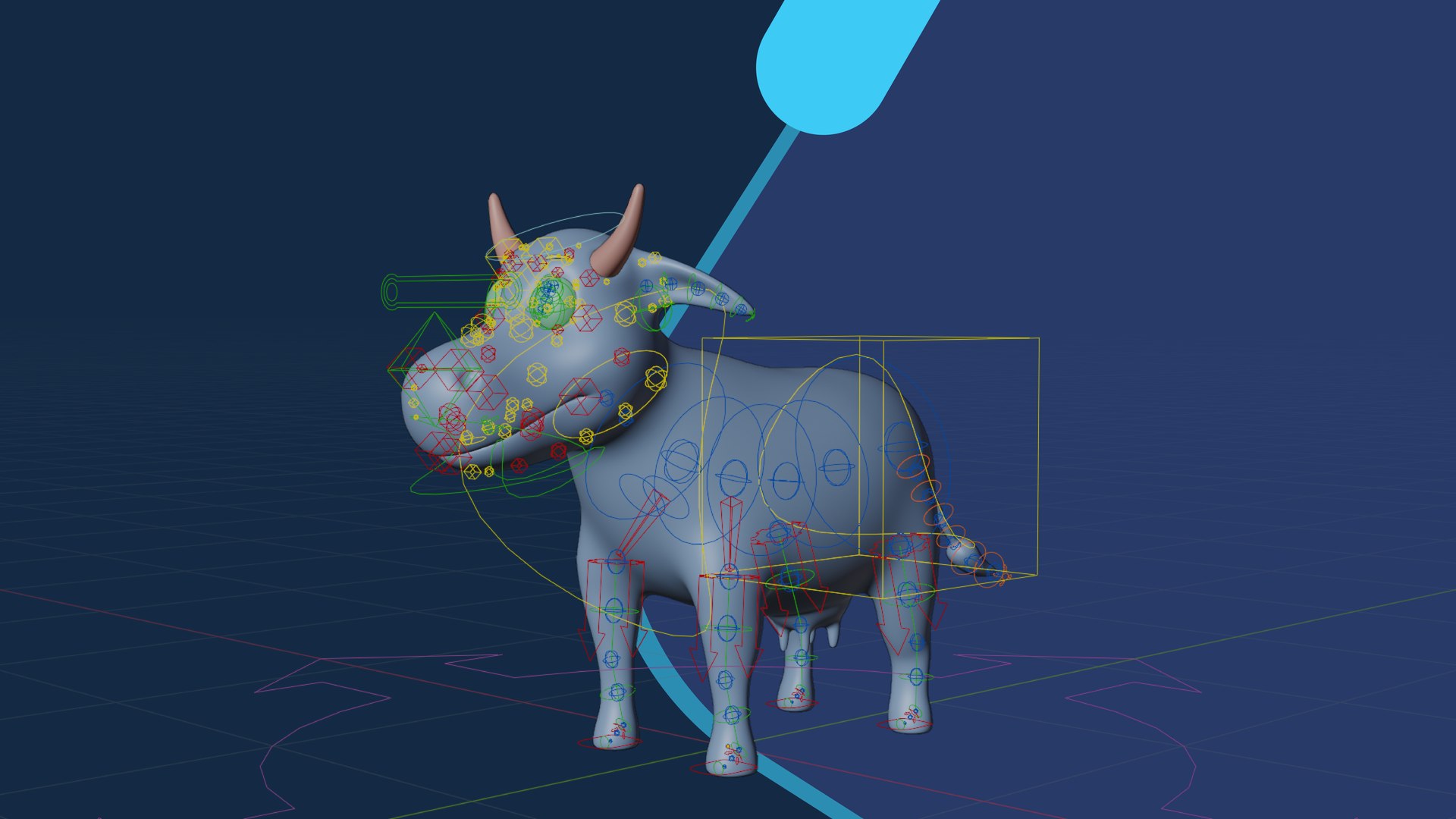Cow 3D Cartoon Rigged Model - Blender Model - TurboSquid 2222130