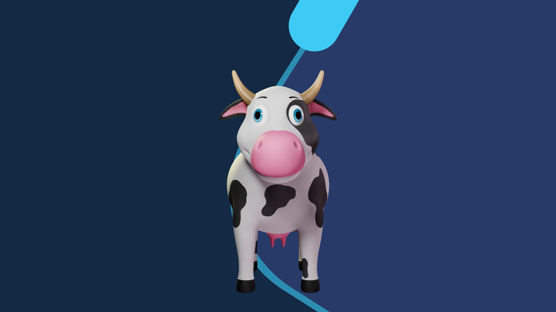 Cow 3D Cartoon Rigged Model - Blender Model - TurboSquid 2222130