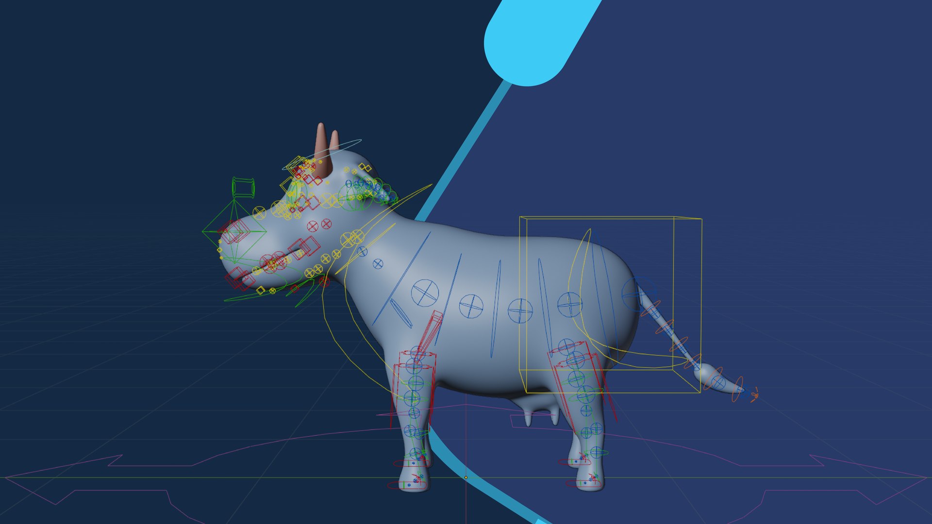 Cow 3D Cartoon Rigged Model - Blender Model - TurboSquid 2222130