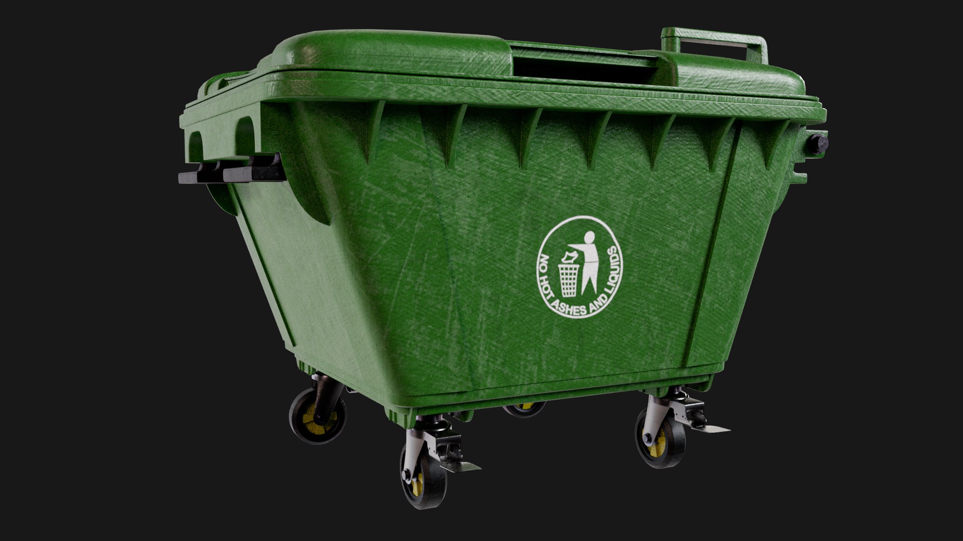 3D Dustbin Rigged PBR Unity UE V-Ray Arnold Textures Included ...